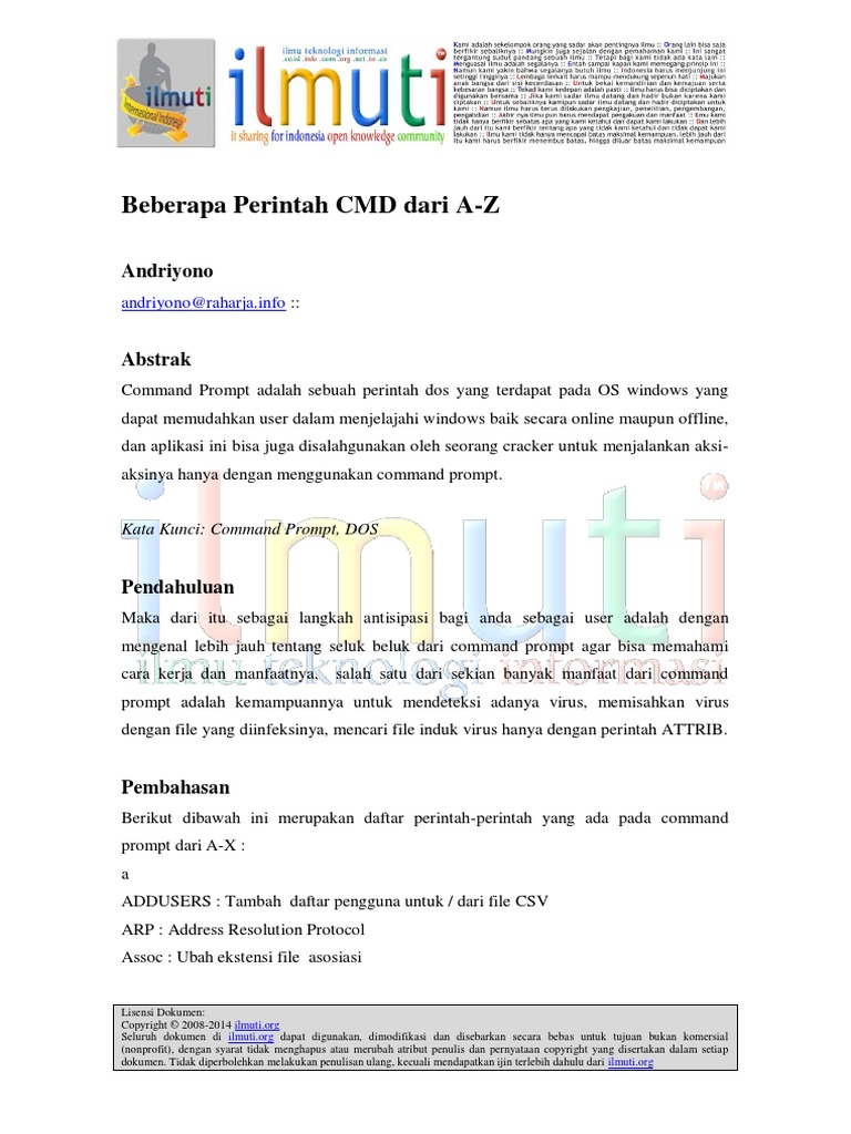 Perintah CMD Dasar | PDF Perintah CMD Dasar | PDF