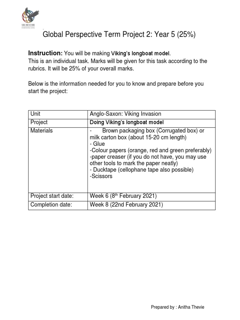 Year 5 GP Project TERM 2 | PDF