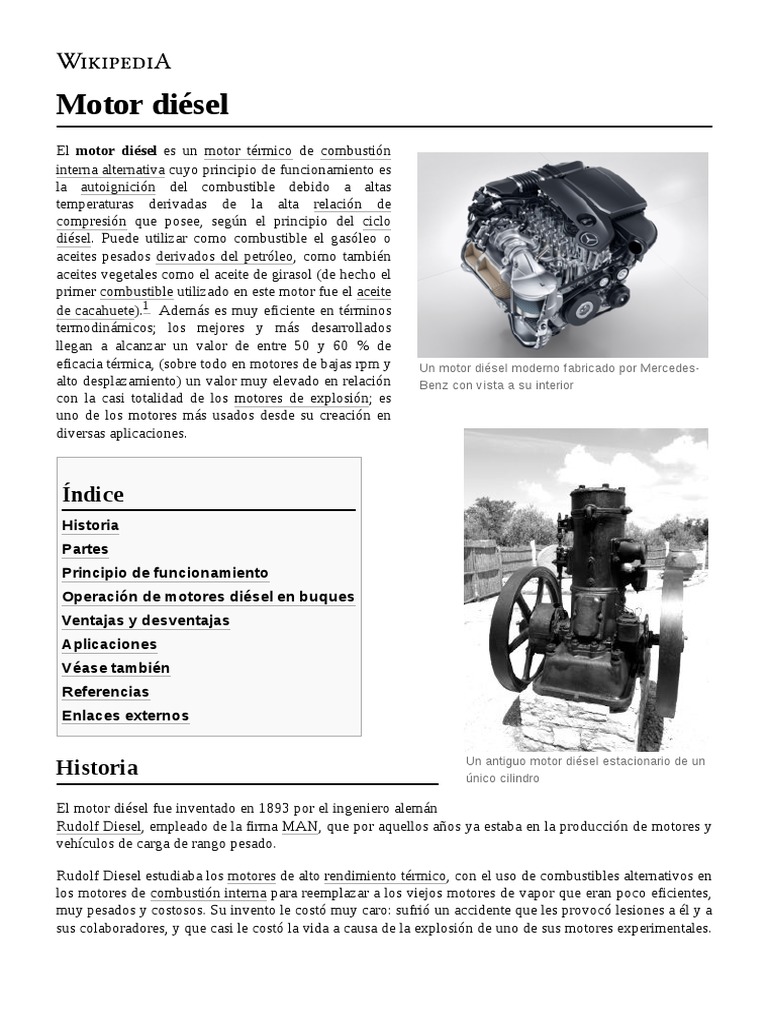 Motor Diésel | PDF | Motor diesel | Motor de combustión interna