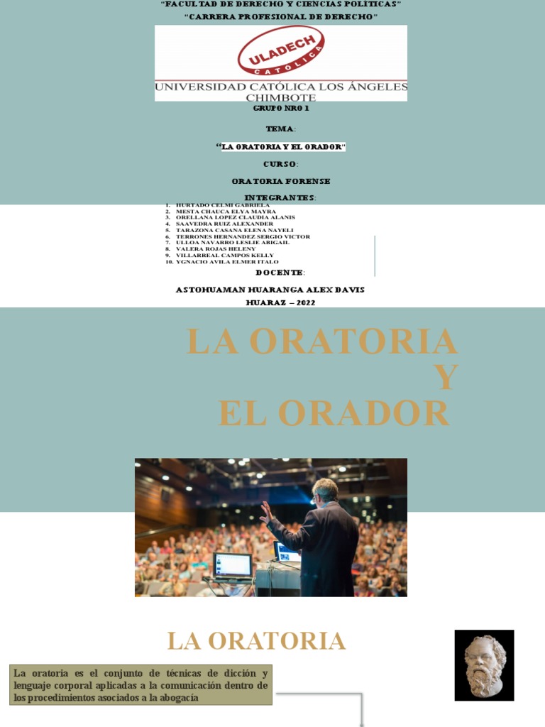 La Oratoria y El Orador | PDF | Hablar en público | Cognición