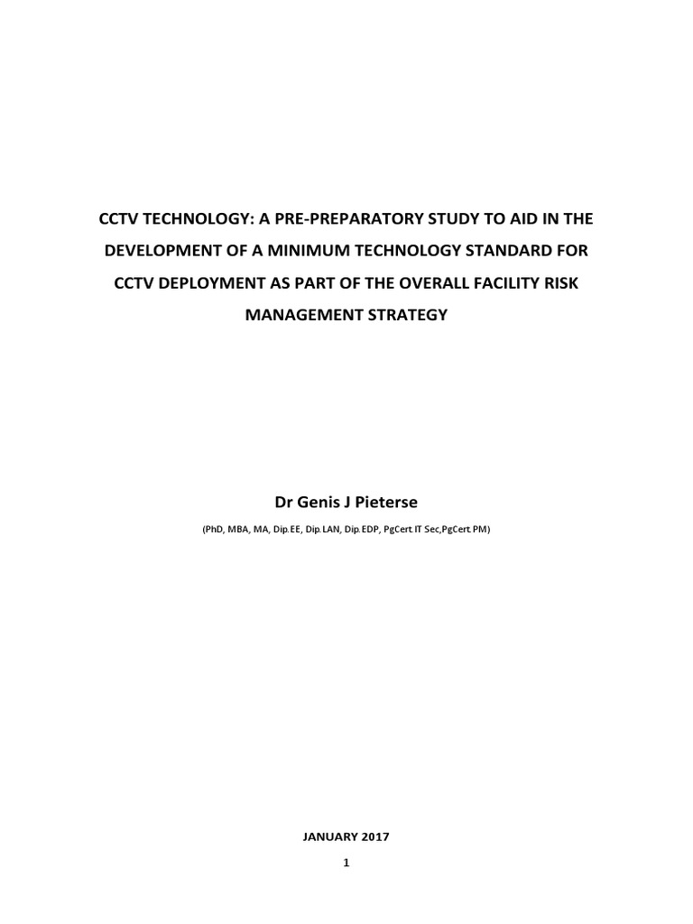 CCTV Technology A Pre Preparatory Study | PDF | Frame Rate | Camera Lens