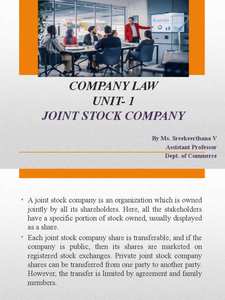COMPANY LAW Unit - 1 | PDF | Joint Stock Company | Stocks