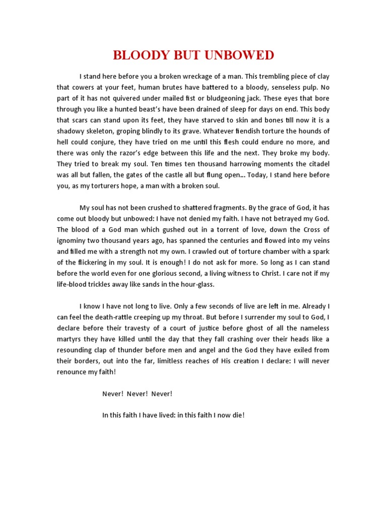 Bloody But Unbowed | PDF