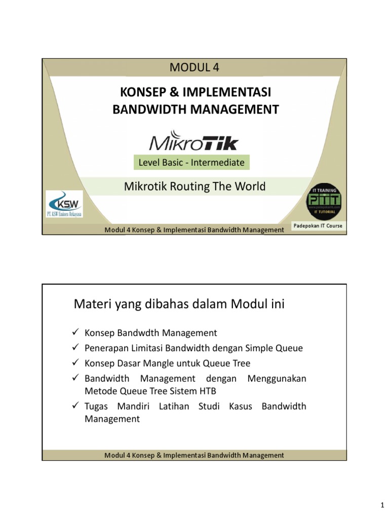 Modul 4 - Konsep Dan Implementasi Bandwidth Management | PDF