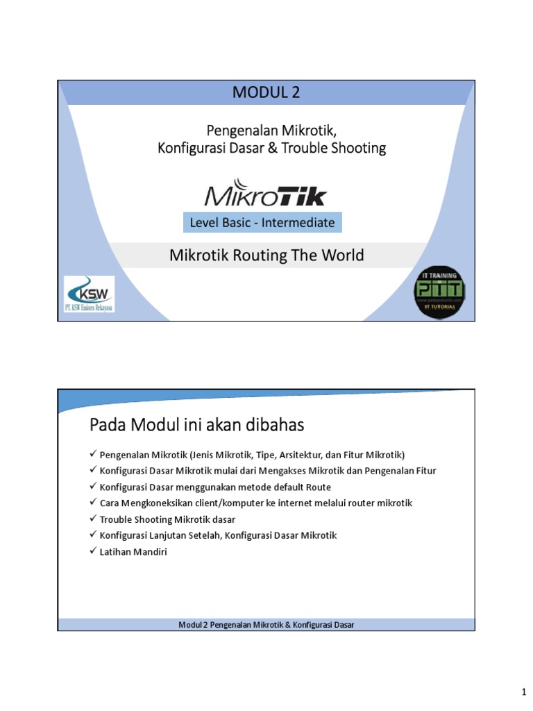 Modul 2 - Pengenalan Mikrotik Dan Konfigurasi Dasar | PDF | Komputer