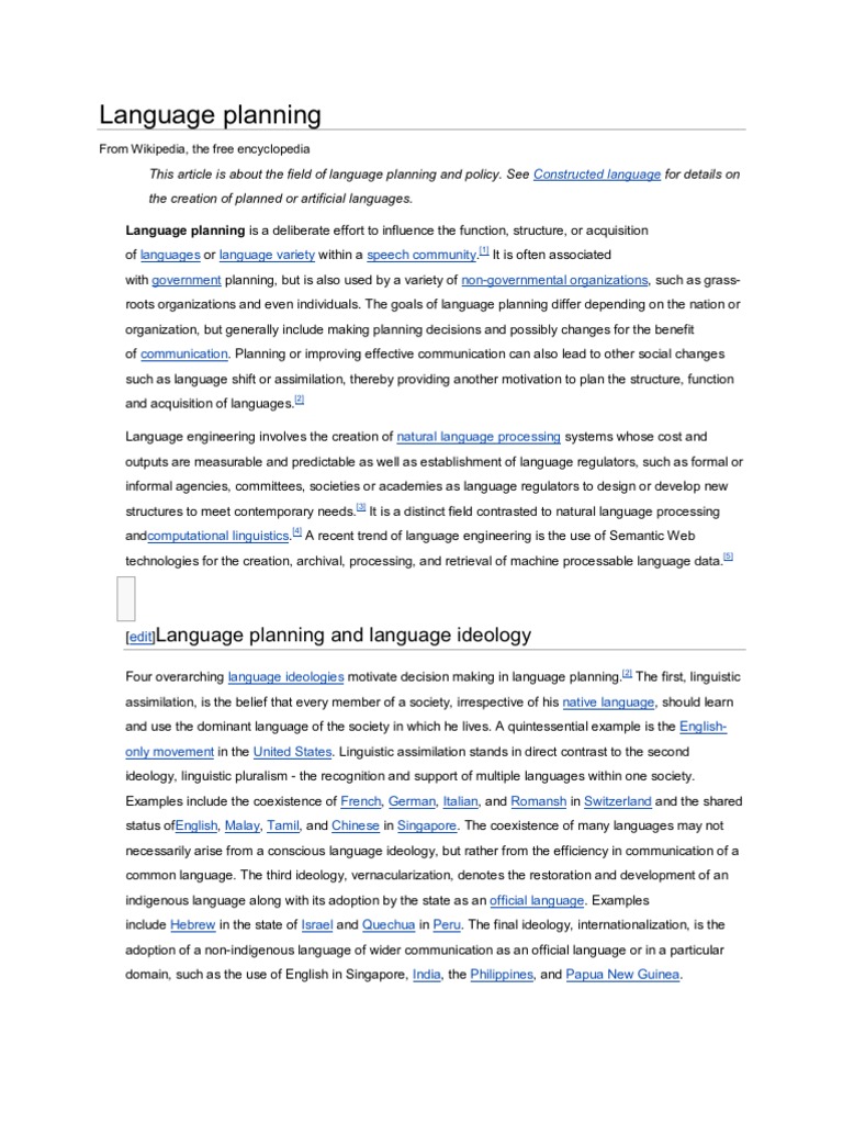 Language Planning | PDF | Sociolinguistics | Symbols