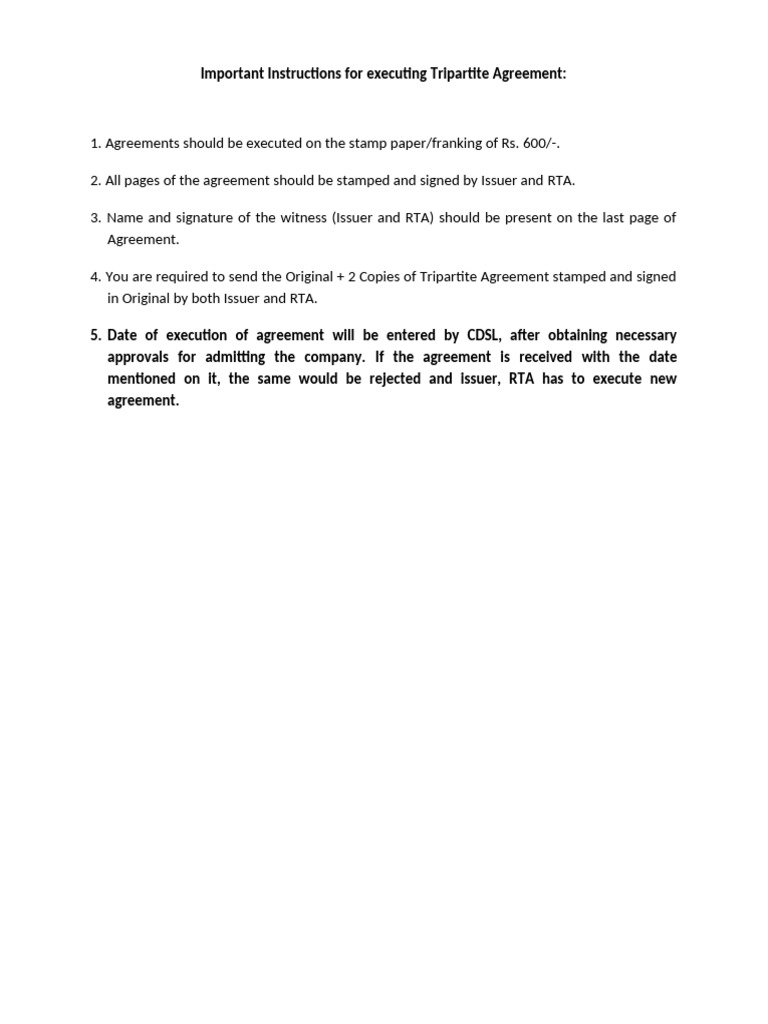 Tripartite Agreement Execution Guide | PDF | Securities (Finance ...