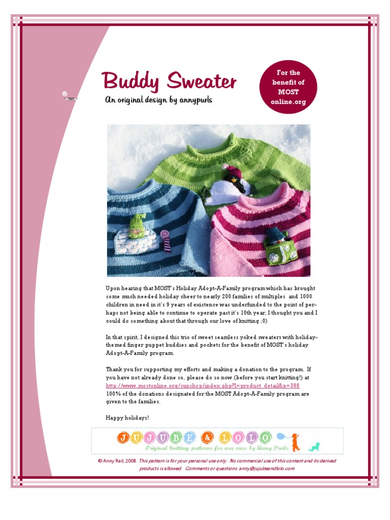 Buddy Sweaters | PDF | Basic Knitted Fabrics | Knitting