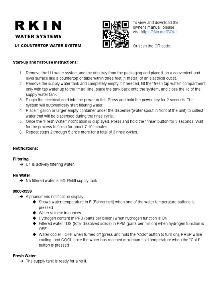 U1 Quick Start Guide | PDF