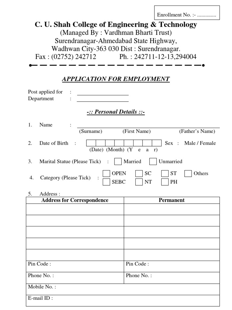 Application Form Engg | PDF | Academia | Further Education