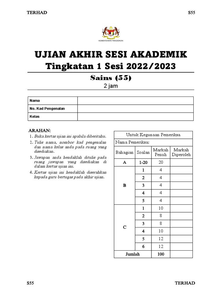 Uasa Sains 2023 | PDF