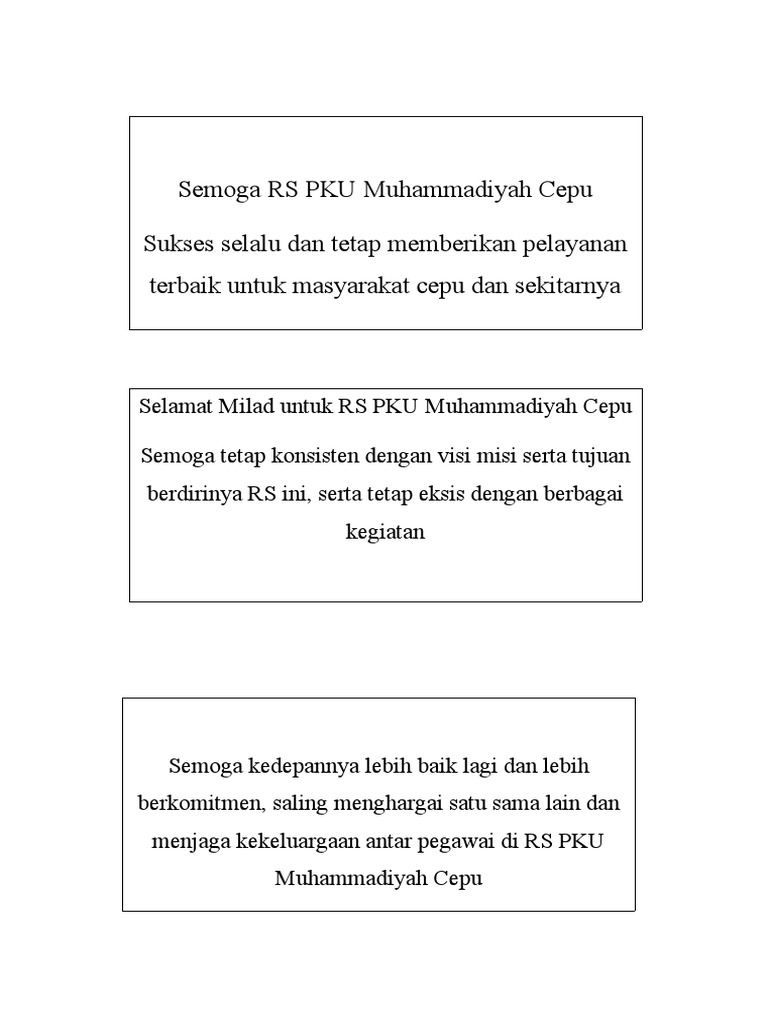 Ucapan Milad Rs Pku Muh Cepu | PDF