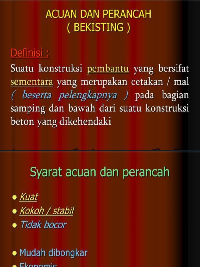 Acuan Dan Perancah (Reff) | PDF
