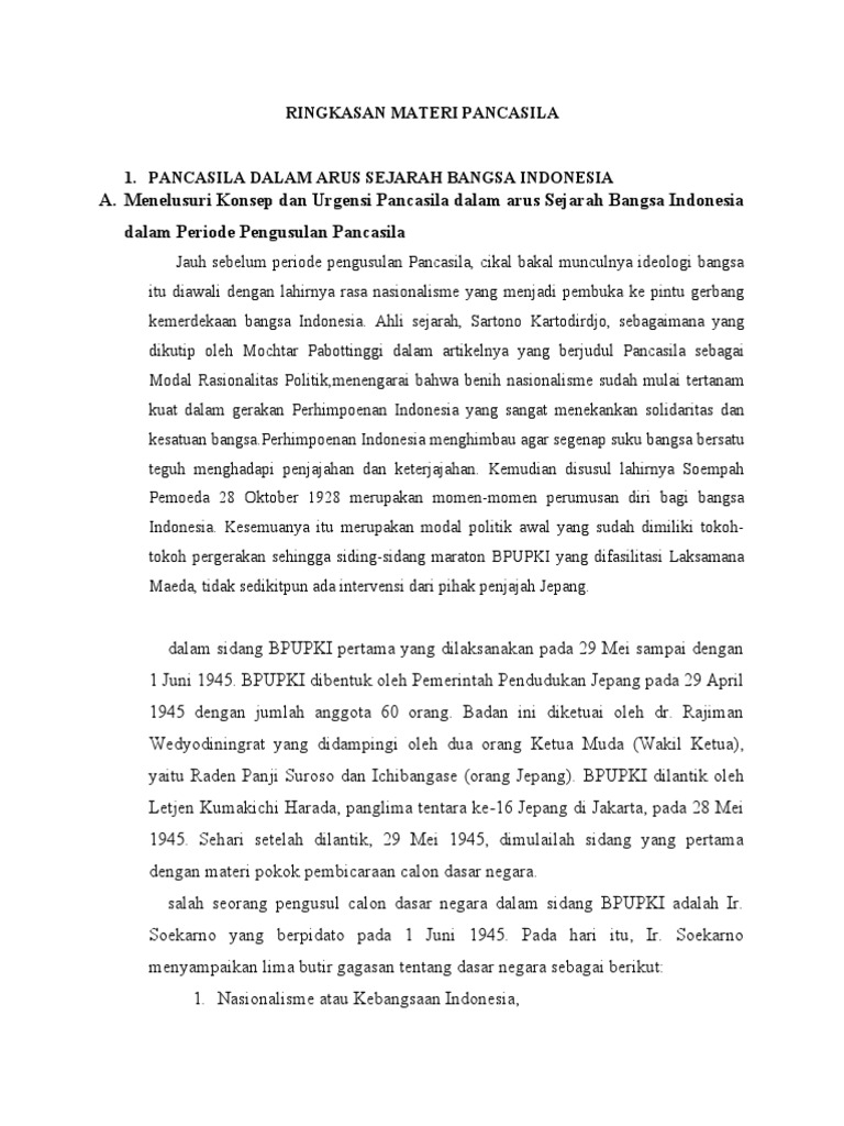 Gus Nova Si .Ringkasan Materi Pancasila | PDF | Filsafat | Agama & Spiritualitas