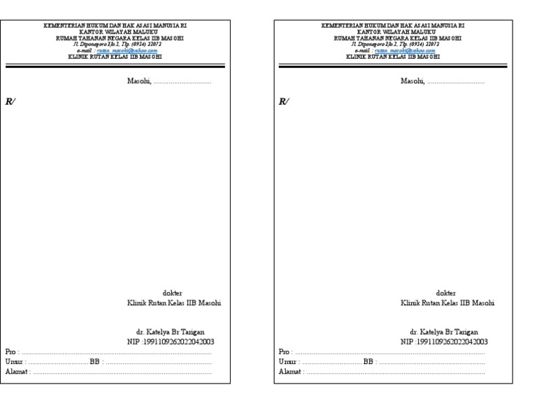 Blanko Resep Klinik | PDF