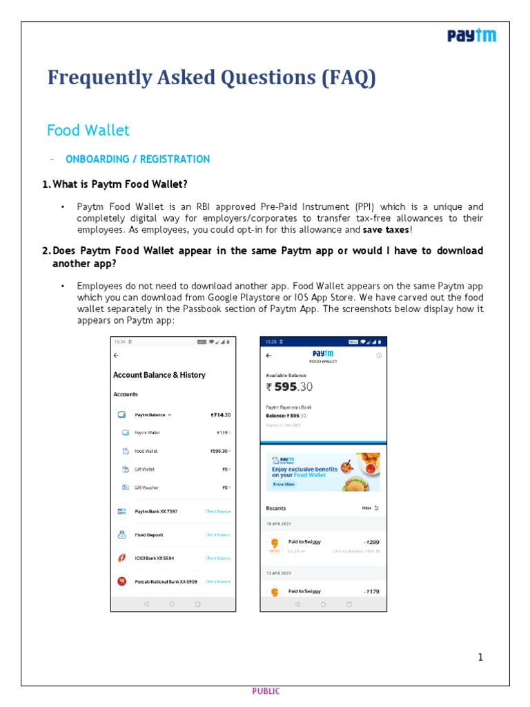 Food Wallet FAQs | Download Free PDF | Financial Technology | Finance & Money Management