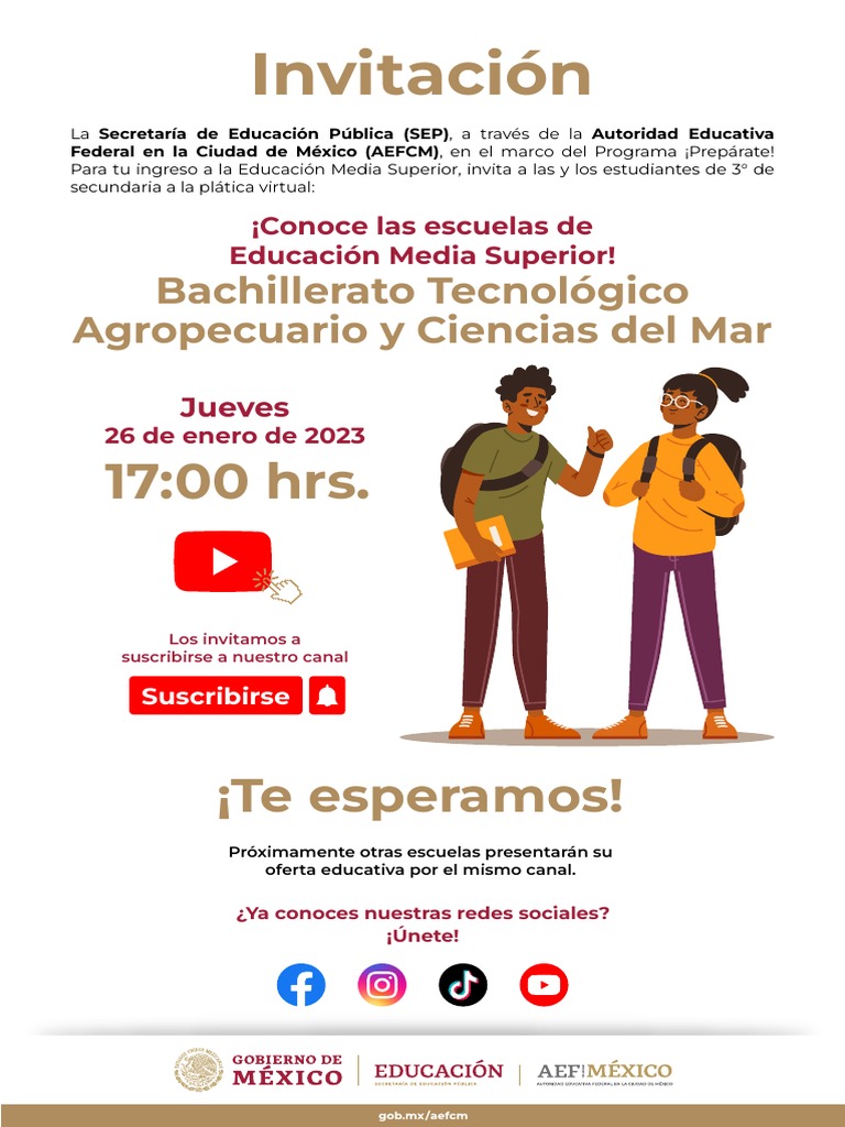 DGOSE-VU-0079-2023 Invitacion Platica Virtual Conoce EEMS 6 BTACM | PDF