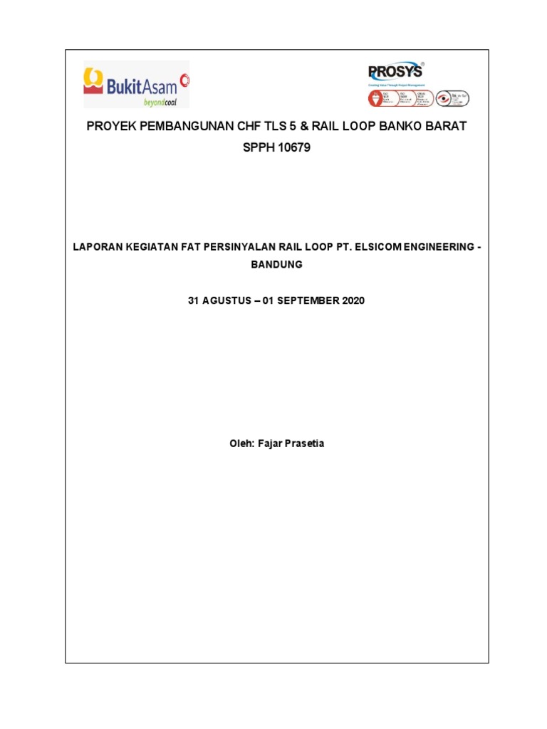 Laporan Kegiatan FAT Persinyalan Di PT. Elsicom Engineering Bandung | PDF