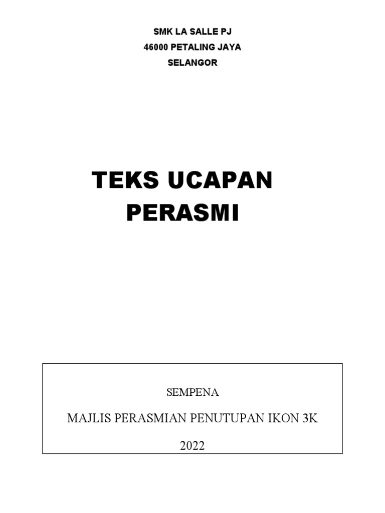 Ucapan Perasmi Ikon 3k | PDF