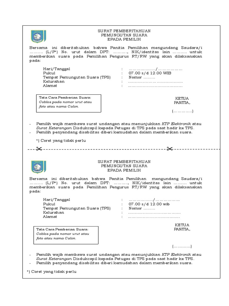 Surat Undangan Pemilihan | PDF