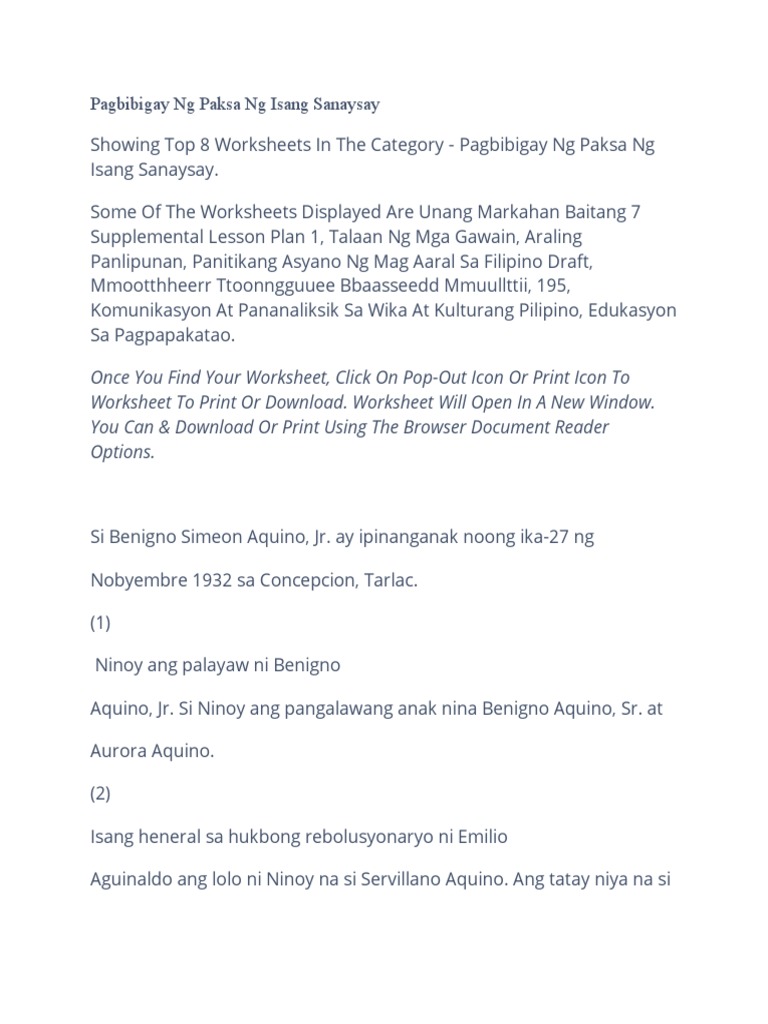 Halimbawa NG Sanysay | PDF