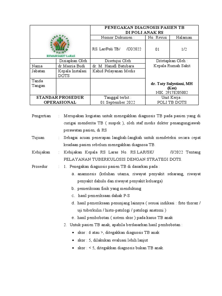 Spo Poli Anak Rs Laras New | PDF | Pengembangan Diri | Sains & Matematika