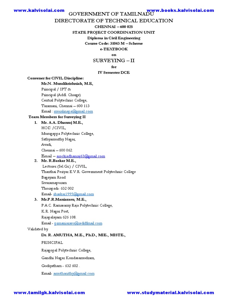 Civil Polytechnic Engineering-Surveying - Ii Semester 4 Text Books ...