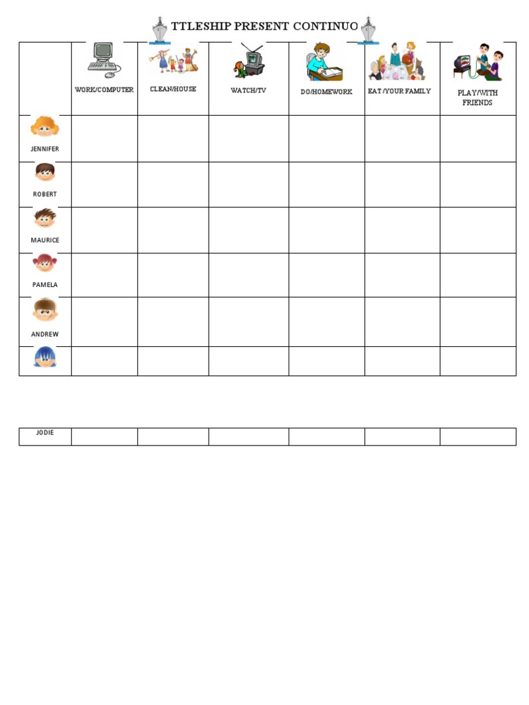 Battleships (Present Continuous) | PDF