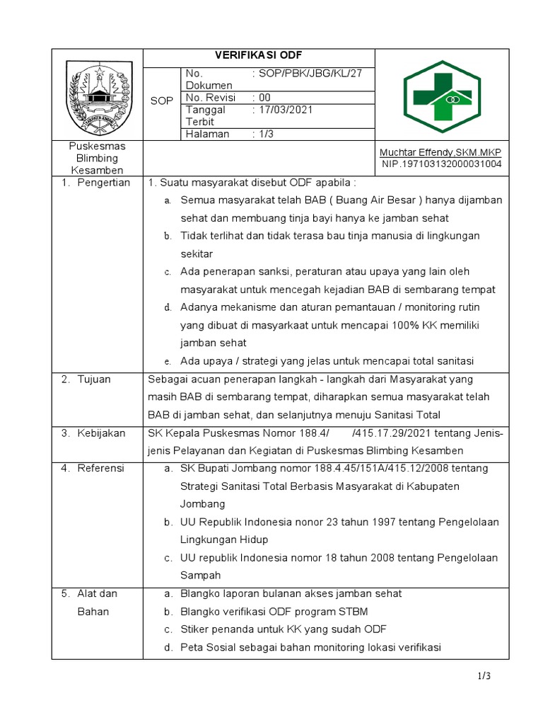 Sop-Verifikasi Odf | PDF