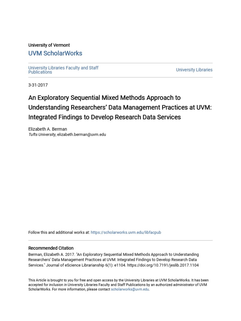 An Exploratory Sequential Mixed Methods Approach To Understanding | PDF ...