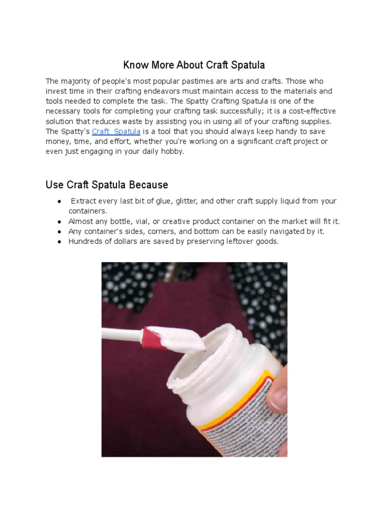 Know More About Craft Spatula-Spatty | PDF