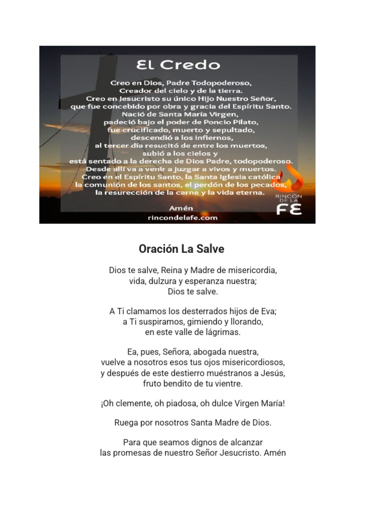 Rezar El Credo y La Salve | PDF