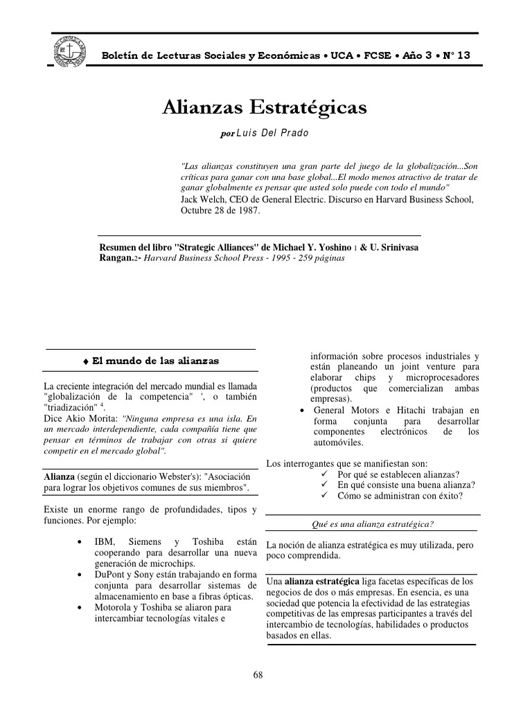 Alianzas Estrategicas | PDF | Globalización | Business