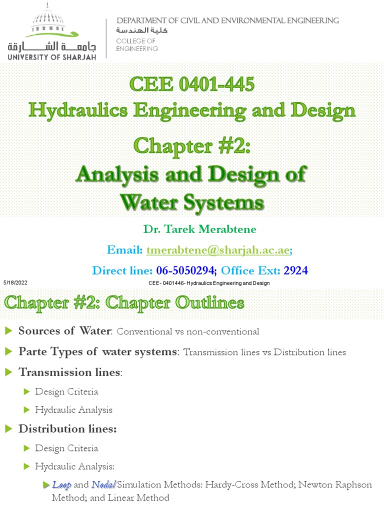 0401445-Chapter #2-Analysis and Design of Water Systems | PDF | Water ...