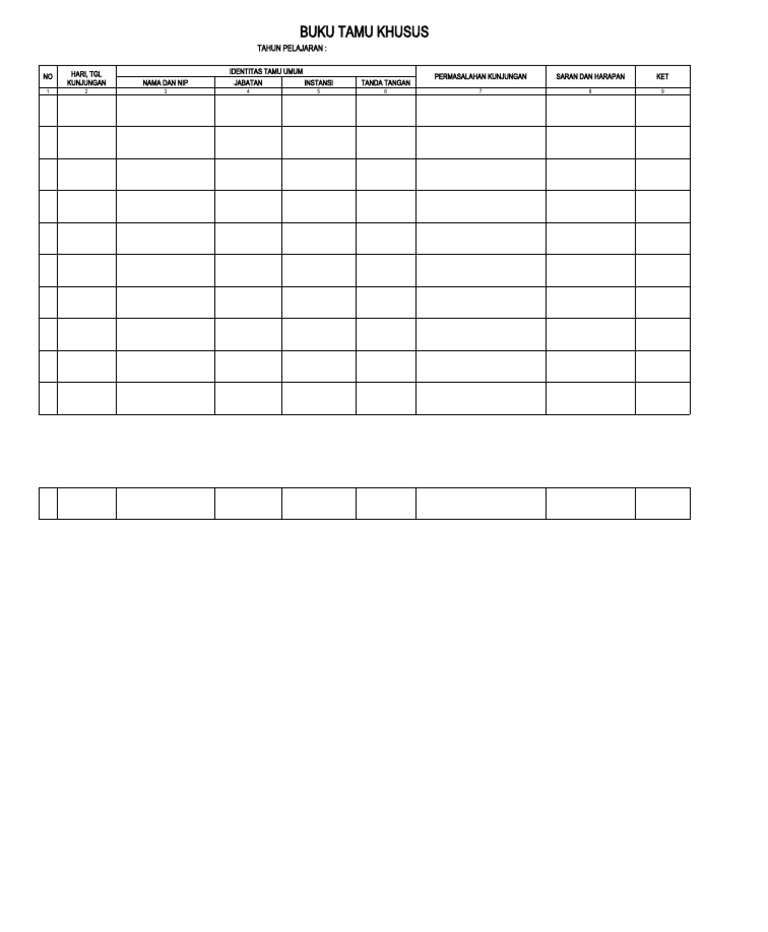 Format Buku Tamu Khusus | PDF