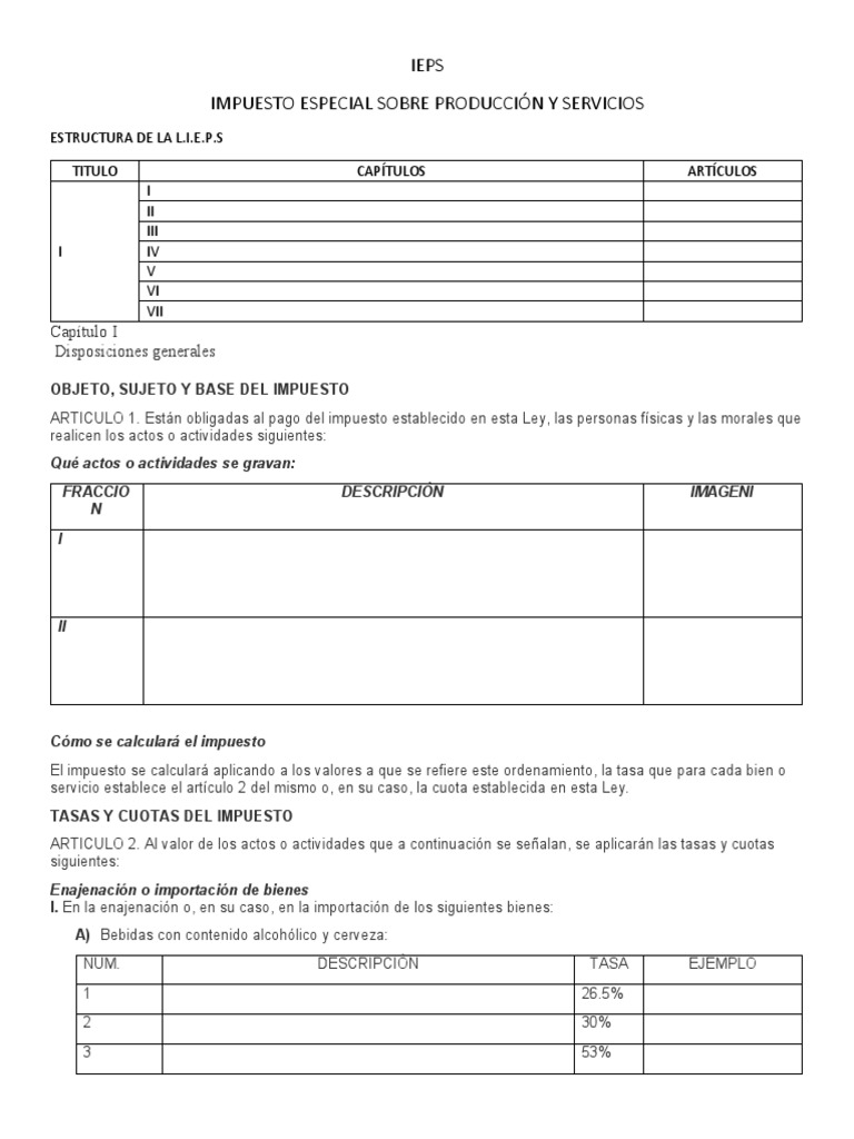 IEPS | PDF | Impuestos