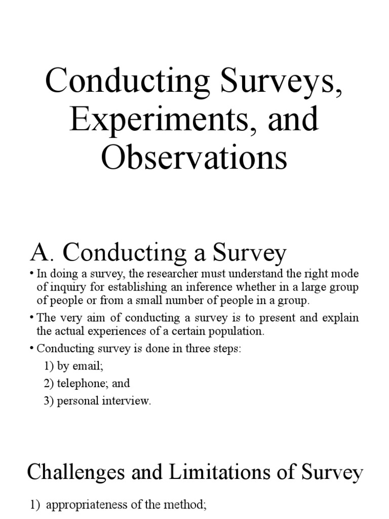 Conducting Surveys, Experiments, and Observations | PDF | Experiment ...