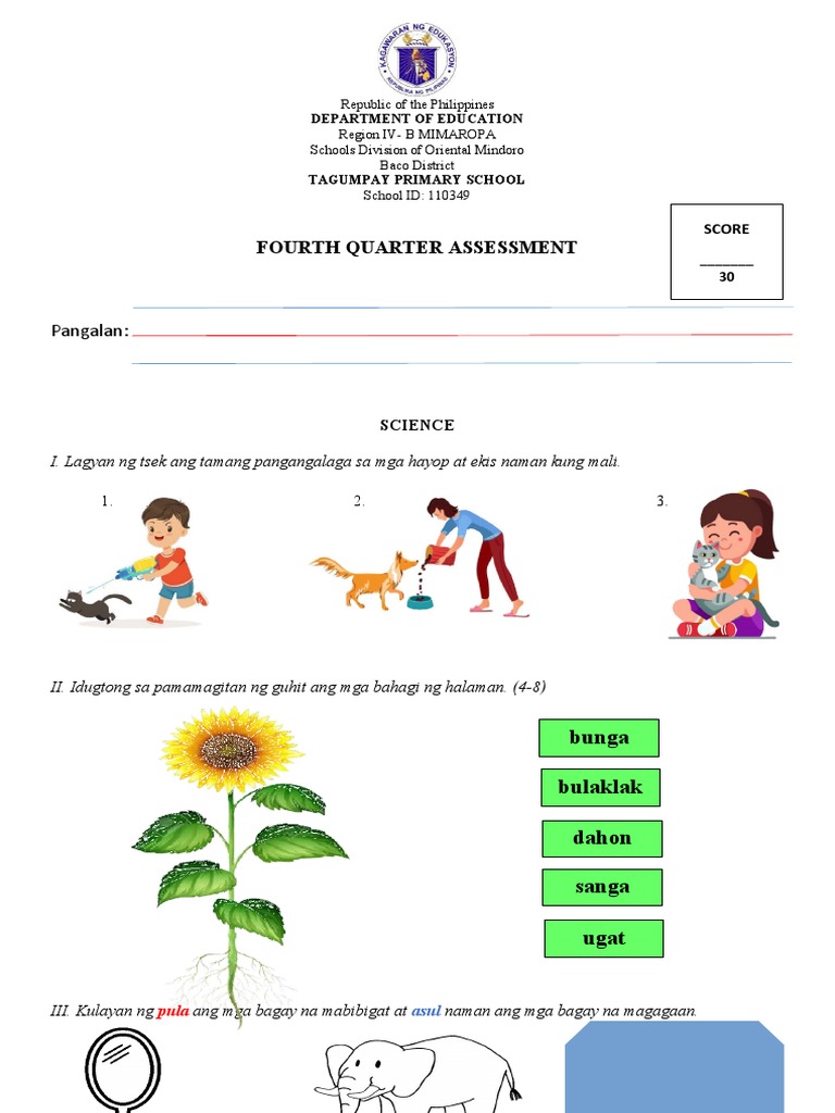 Fourth Quarter Assessment With Tos | PDF
