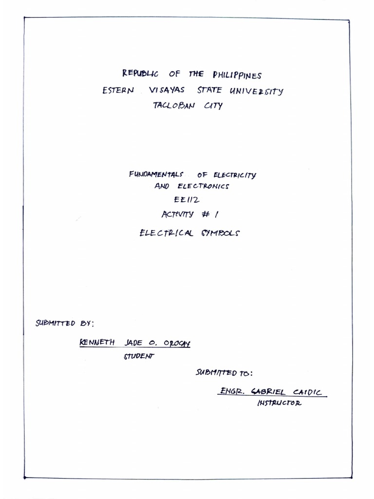 ACTIVITY #1 Symbols | PDF | Electrical Engineering | Metrology