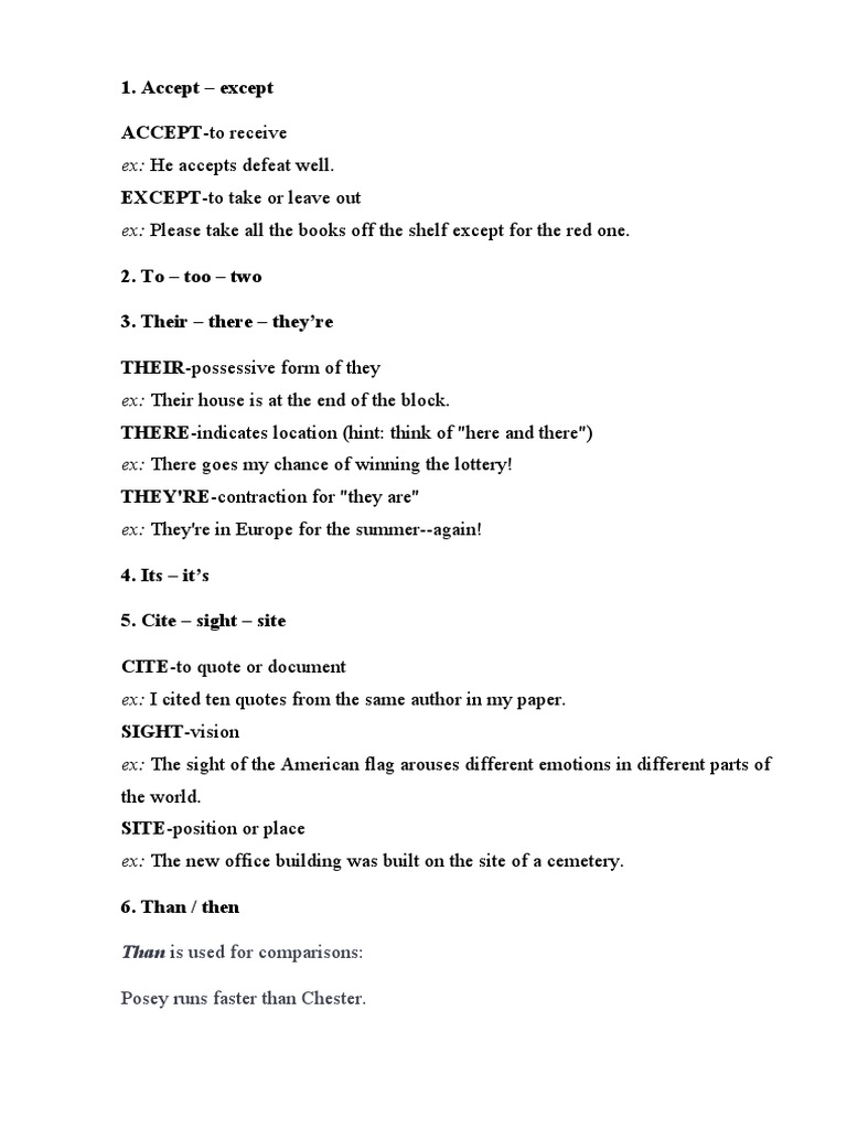 Confusing Words | PDF | Art | Classics