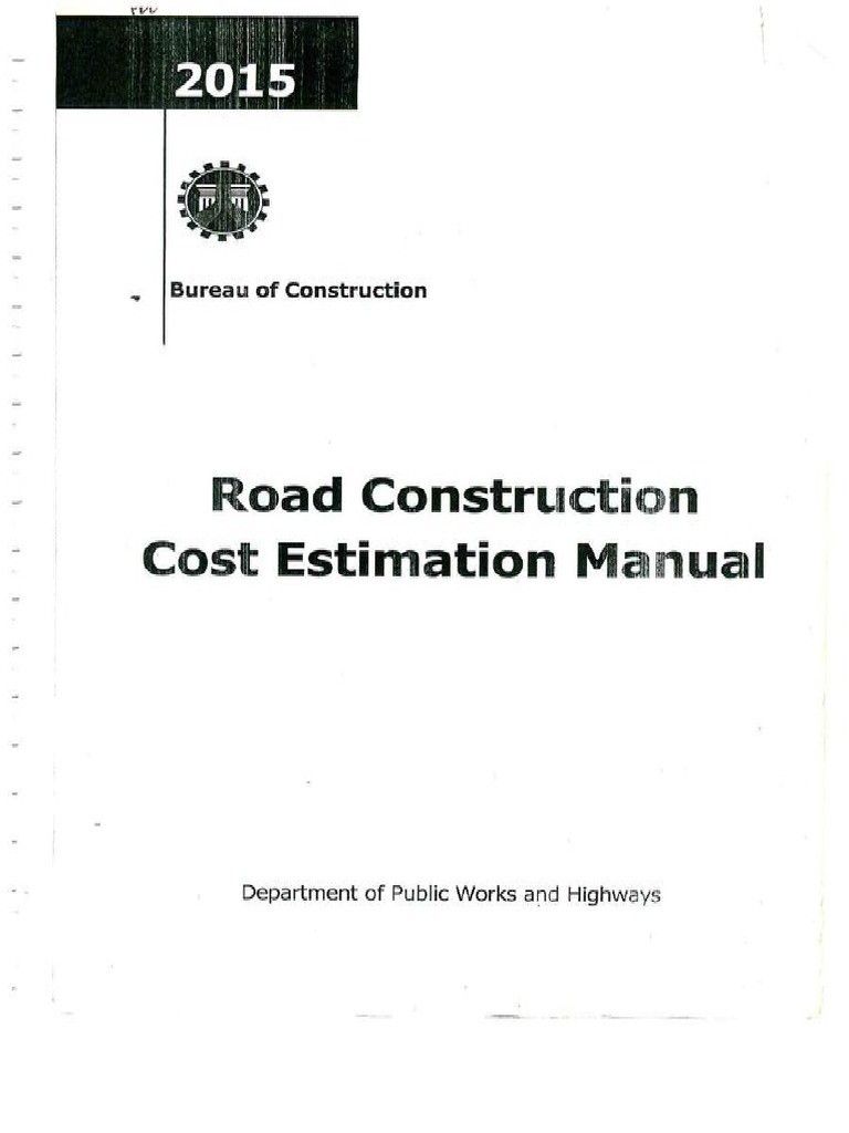 Road Construction Cost Estimation Manual - 2015 - Part-1 | PDF