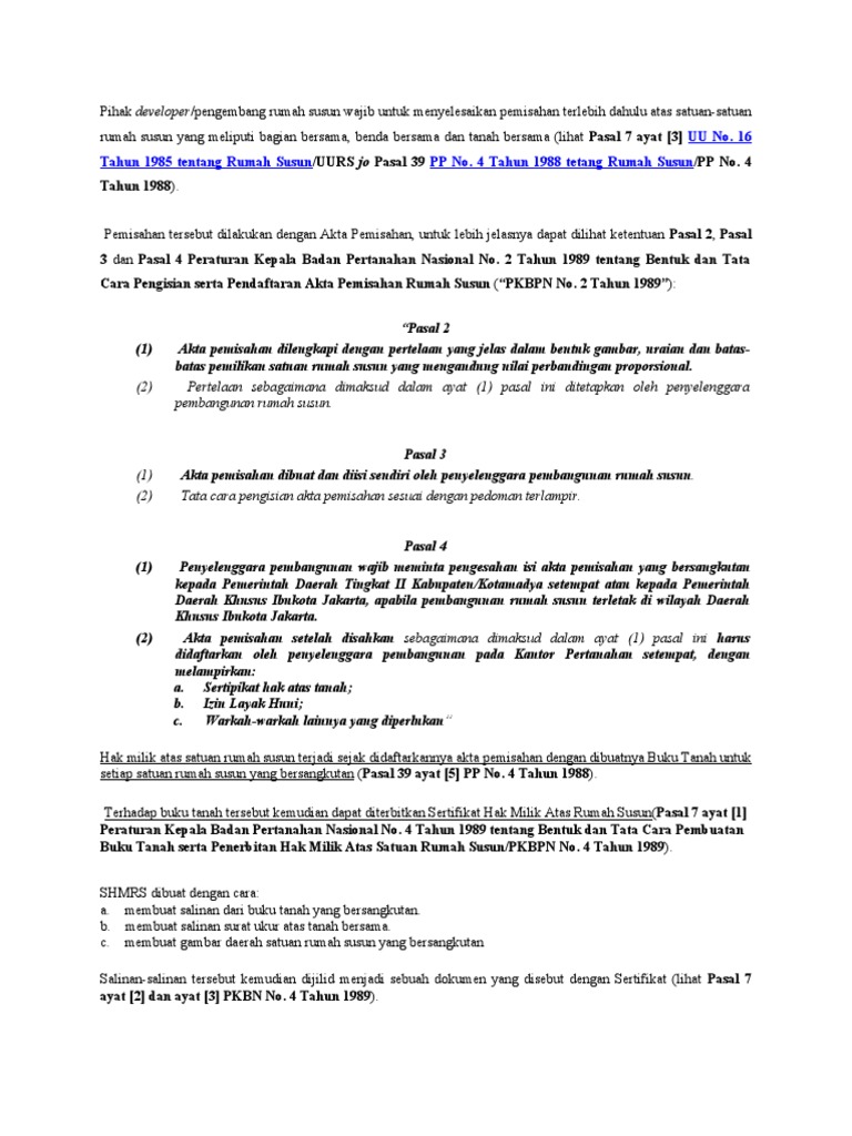Proses Penerbitan Sertifikat Rumah Susun | PDF | Griya & Taman ...