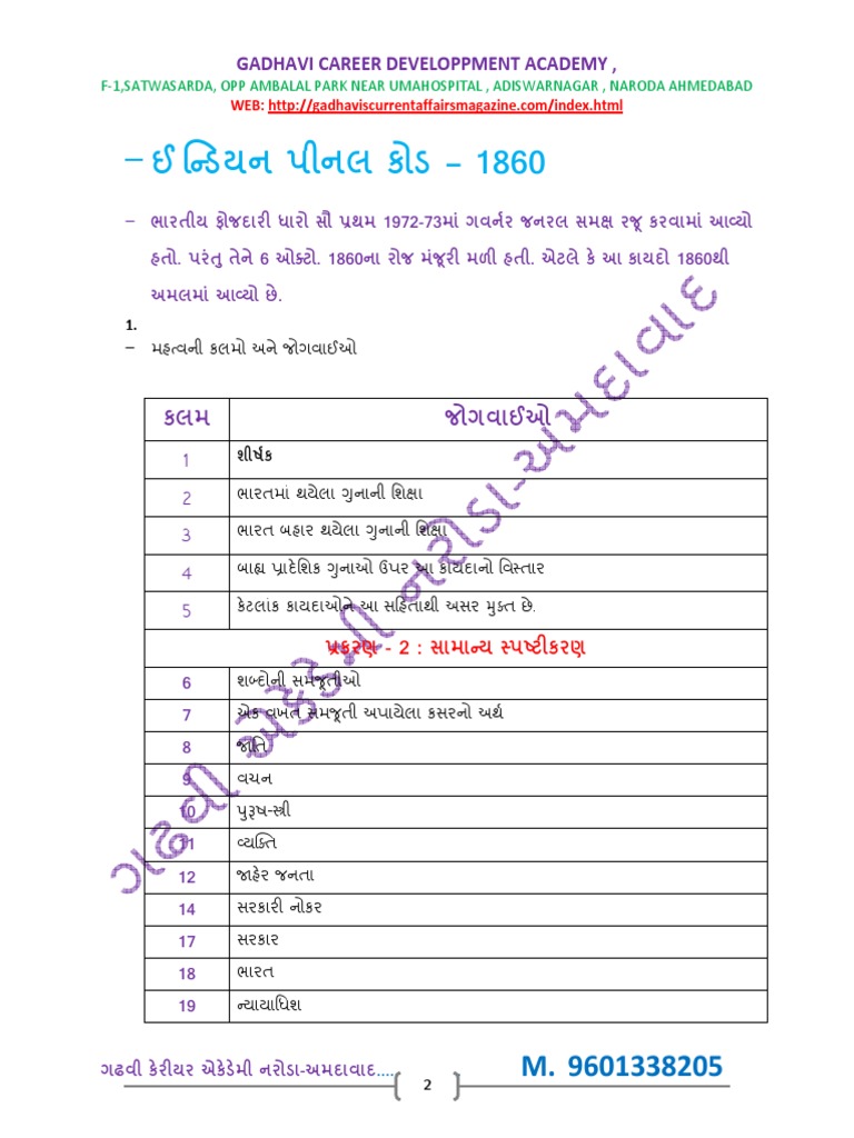 Indian Penal Code 1860 in Gujarati PDF Download | PDF