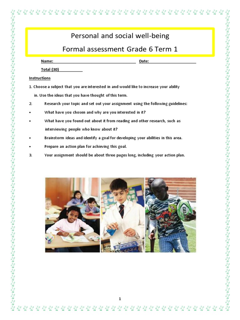 PSW Assessment T 1 GR 6 Content | PDF