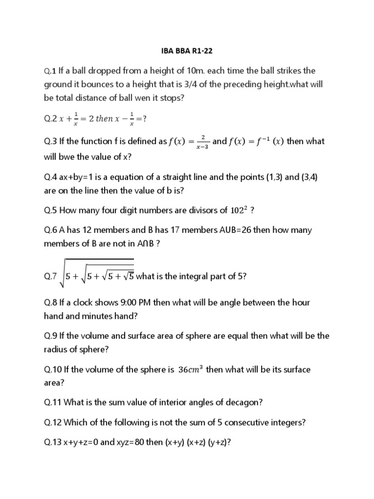 Math Problem Set with Solutions | PDF