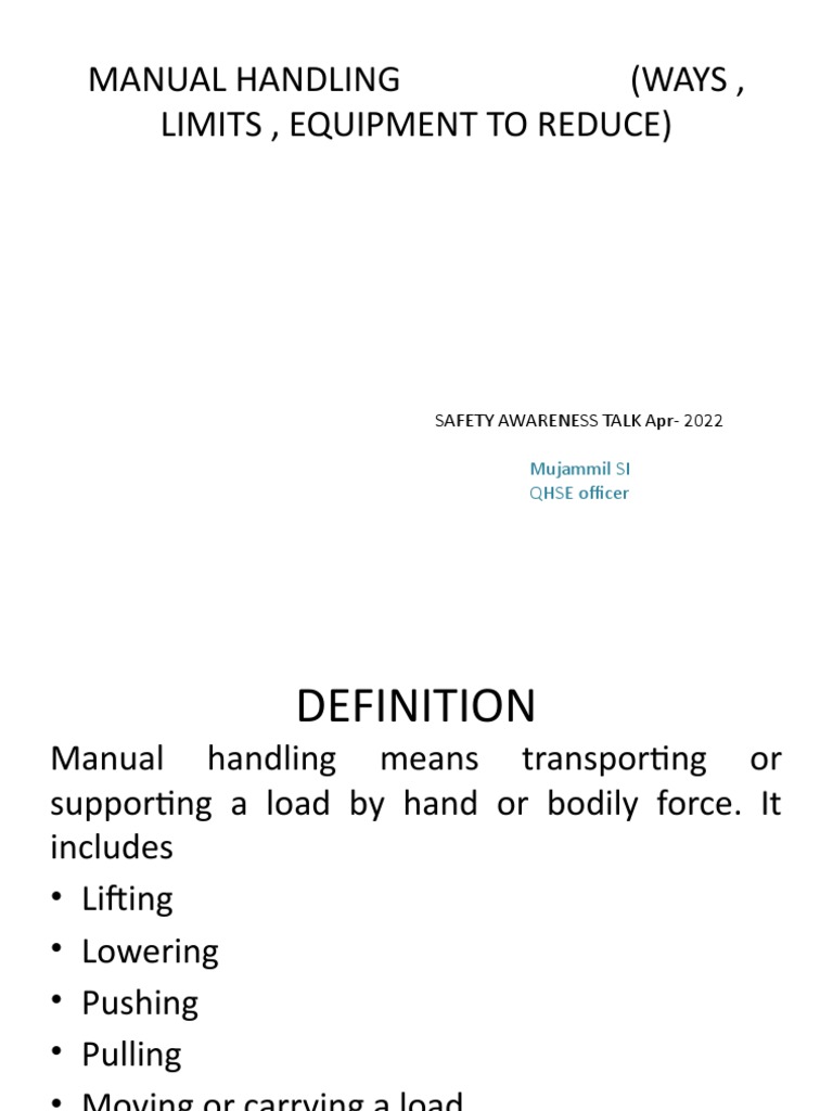 Manual Handling | PDF