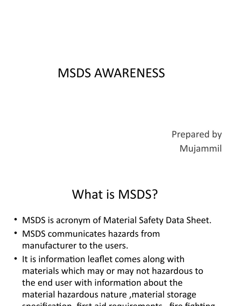 MSDS Awareness | PDF