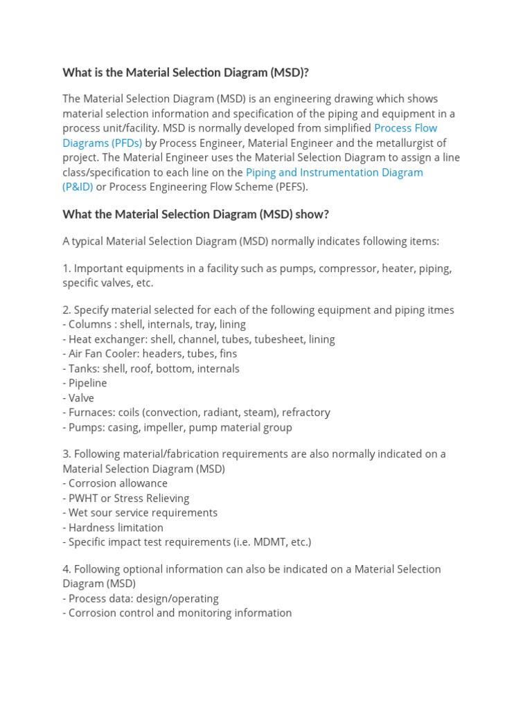 What The Material Selection Diagram (MSD) Show | PDF