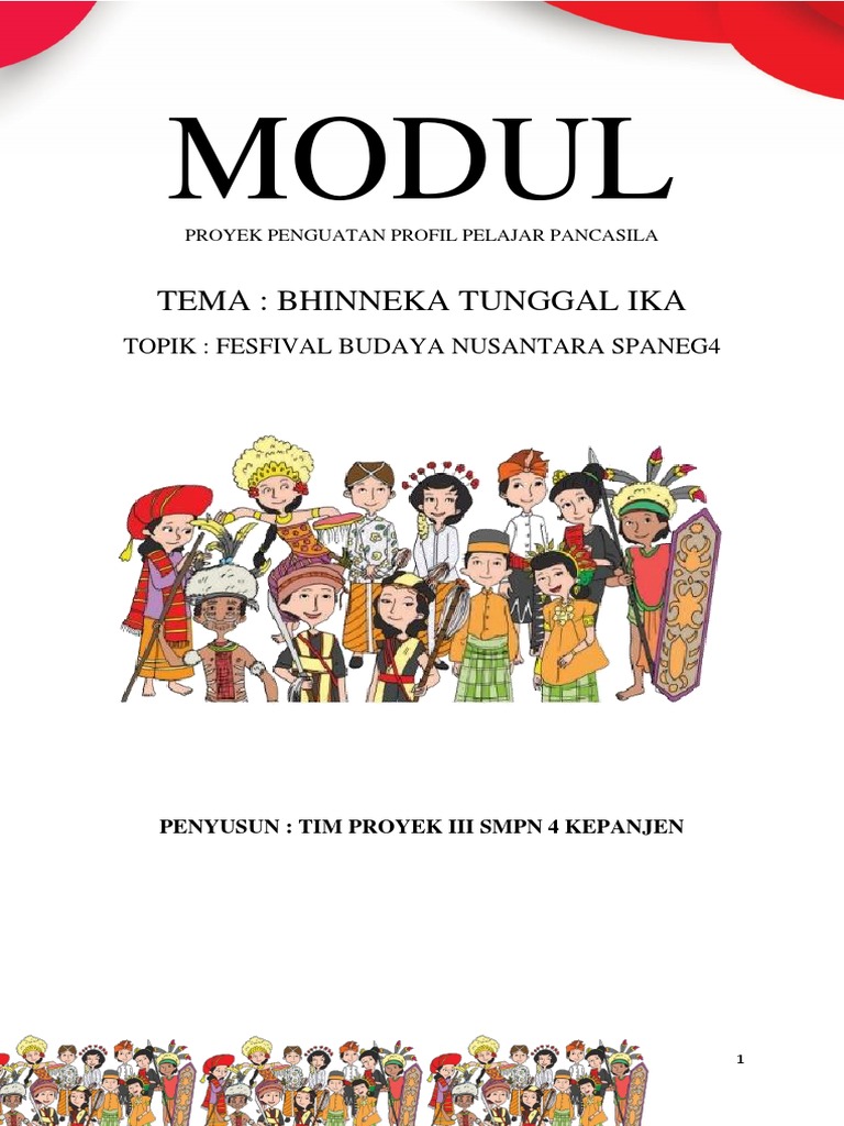 Modul Projek Bhinneka Tunggal Ika KESATUAN DALAM KEBERAGAMAN Fase | PDF