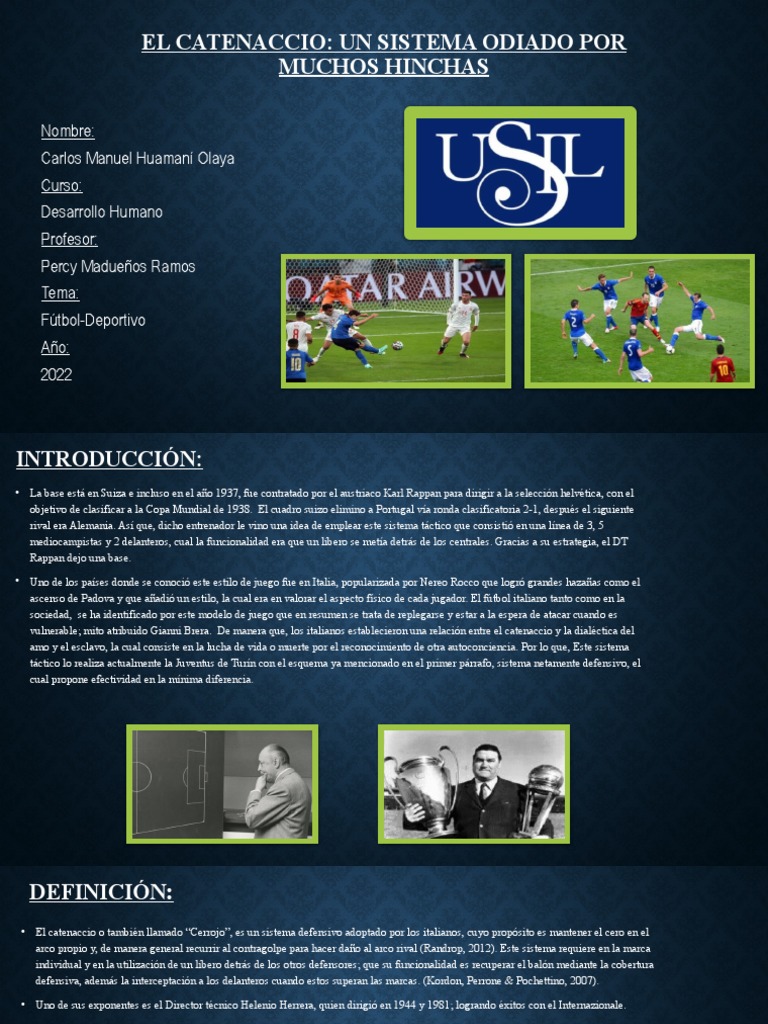 El Catenaccio Exposición | PDF | Defensor (Asociación de Fútbol ...